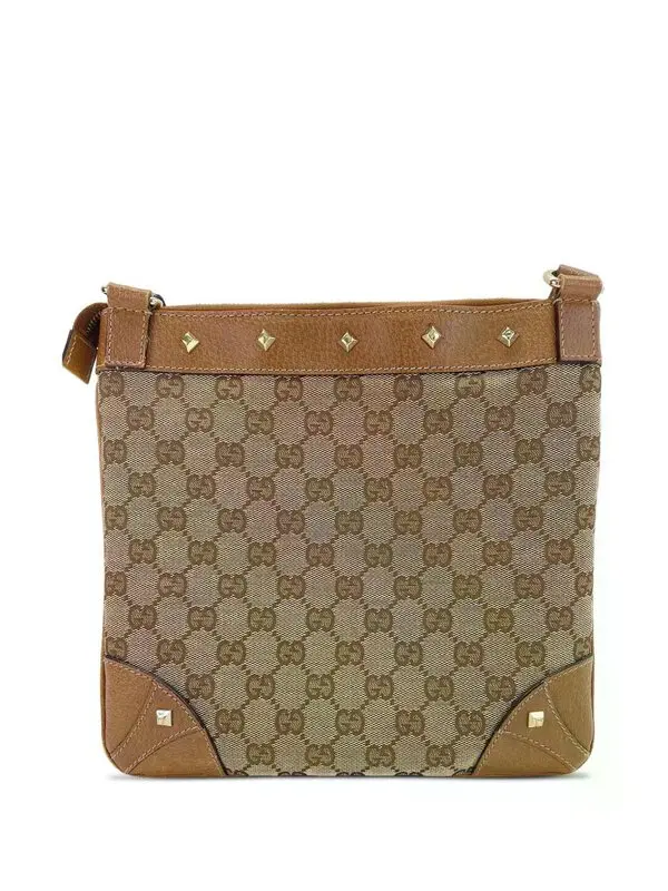 Gucci Gg Canvas Studded Shoulder Bag