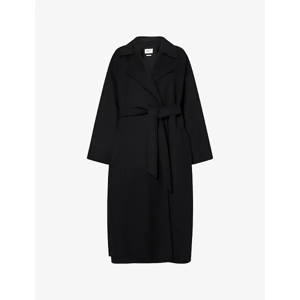 Max Mara Brushed Wool Coat - Black