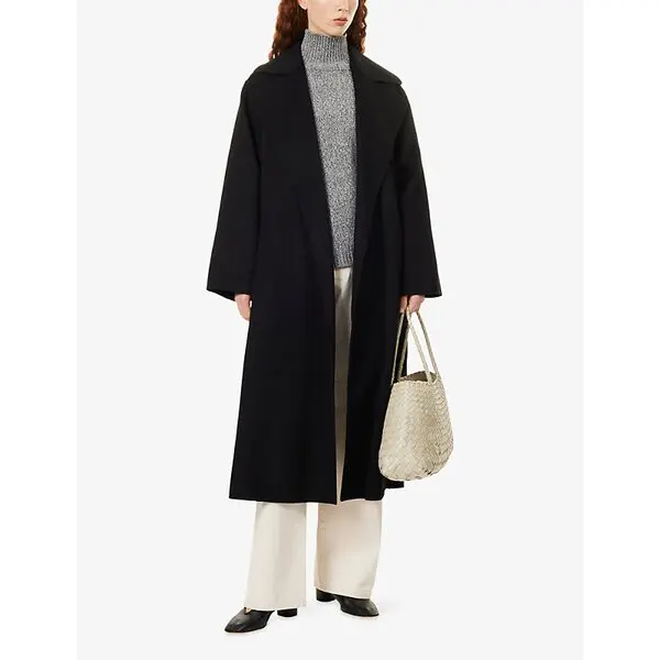 Max Mara Brushed Wool Coat - Black