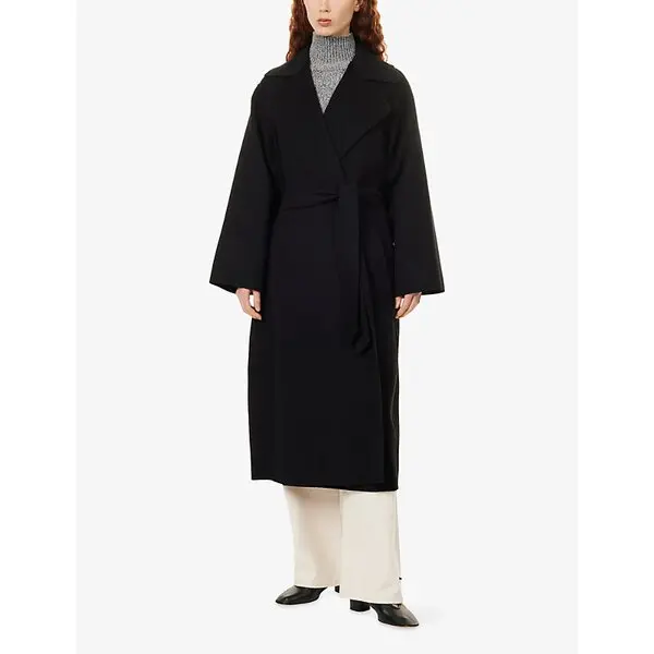 Max Mara Brushed Wool Coat - Black