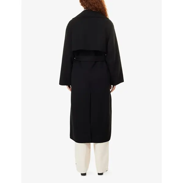 Max Mara Brushed Wool Coat - Black
