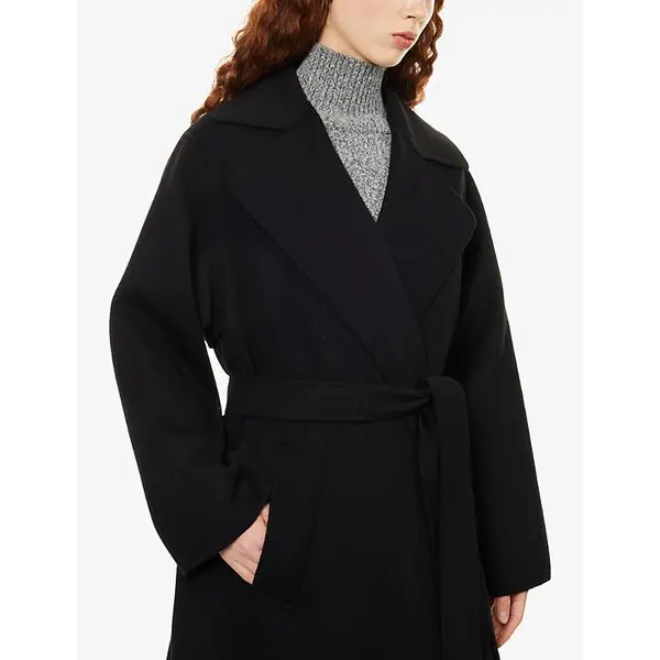 Max Mara Brushed Wool Coat - Black