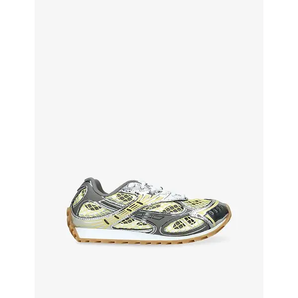 Bottega Veneta Orbit Metallic Woven Trainers - Grey/light
