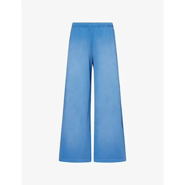 Good American Straight-leg Fleece Cotton-jersey Jogging Bottoms - Blue Drift