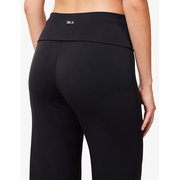 TALA Softset Fold-waist Wide-leg Stretch Trousers