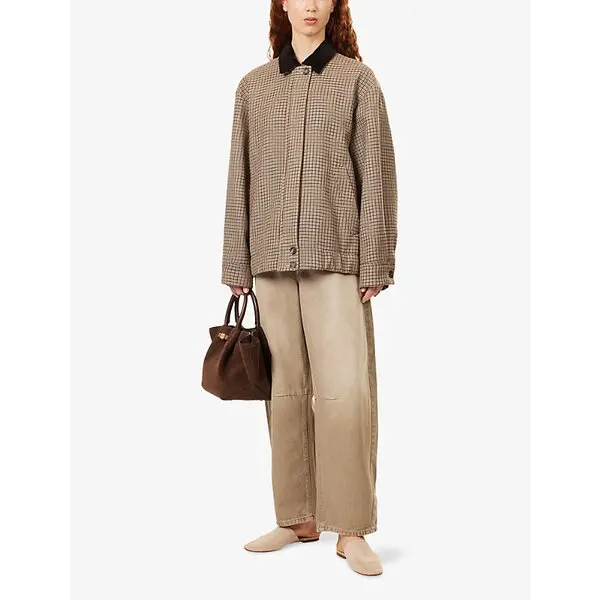 Max Mara Houndstooth Wool Short Coat