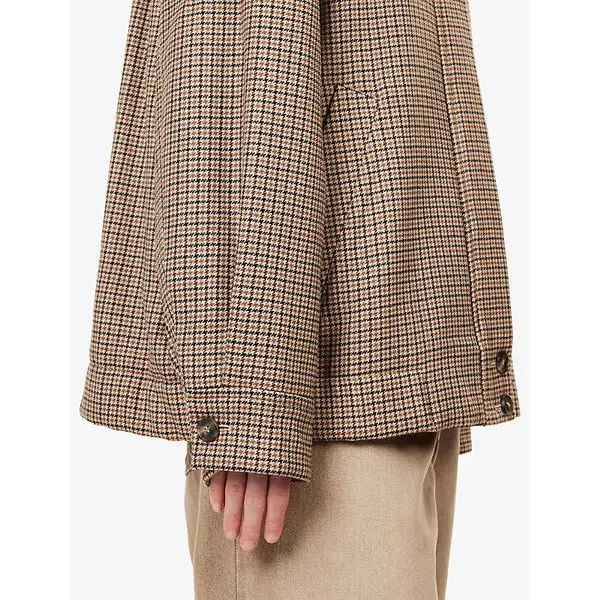 Max Mara Houndstooth Wool Short Coat