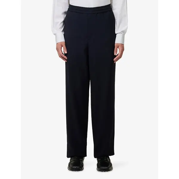 Giorgio Armani Elasticated-waistband Pinstripe Wool-trousers