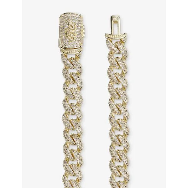 GLD Cluster Cuban 18ct Plated Bracelet