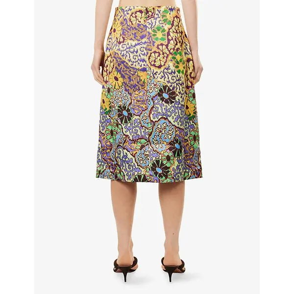 ALEMAIS Embellished Woven Midi Skirt