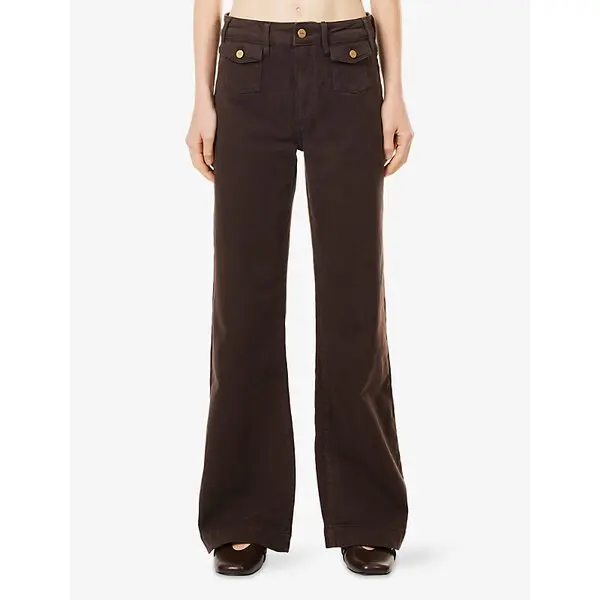 Paige Leenah -inch Patch-pocket Stretch-denim Jeans - Rich Chocolate