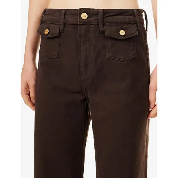 Paige Leenah -inch Patch-pocket Stretch-denim Jeans - Rich Chocolate