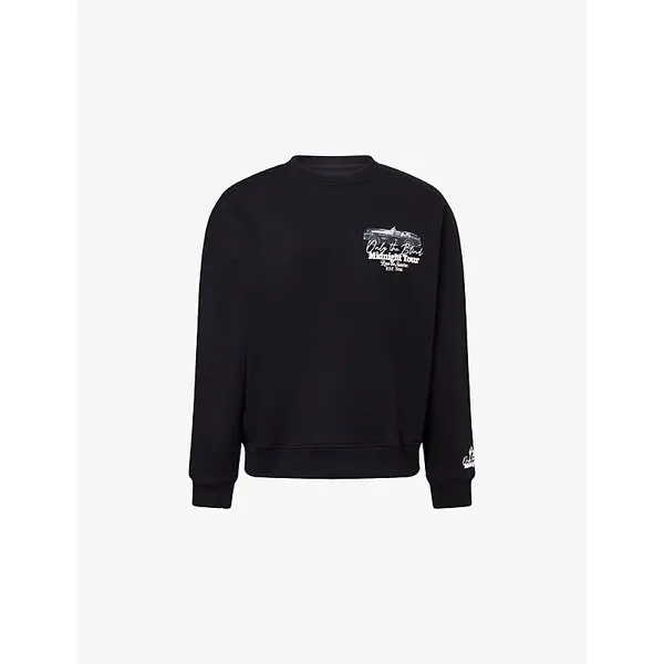 ONLY THE BLIND Midnight Tour Printed Cotton-jersey Sweatshirt - Black