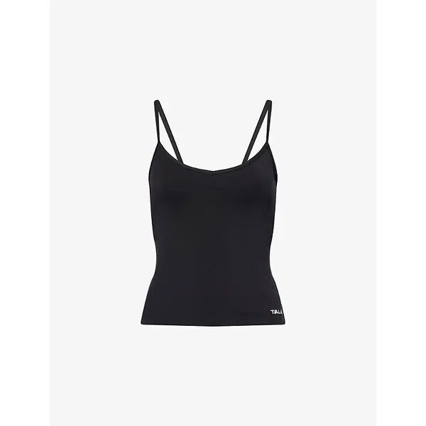 TALA Logo-print Seamed Stretch-modal Vest Top - Black