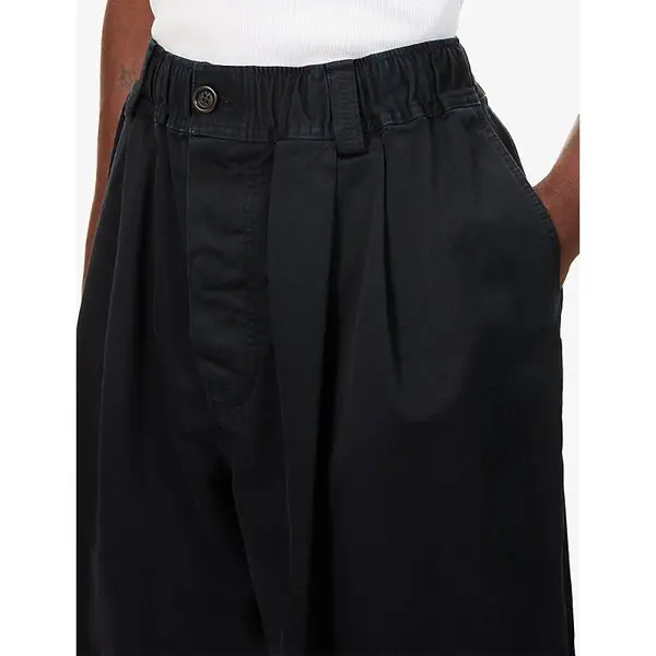 Marni Gathered Waist Wide-leg Cotton Shorts