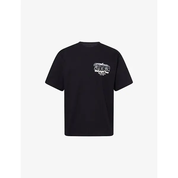 ONLY THE BLIND Midnight Tour Print Cotton T-shirt - Black