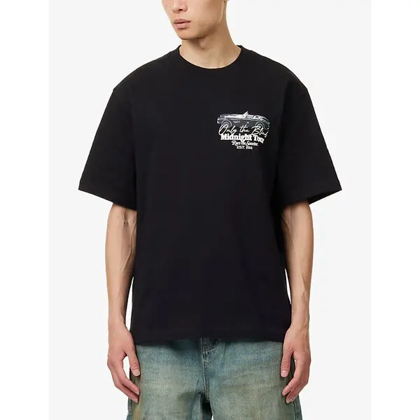 ONLY THE BLIND Midnight Tour Print Cotton T-shirt - Black