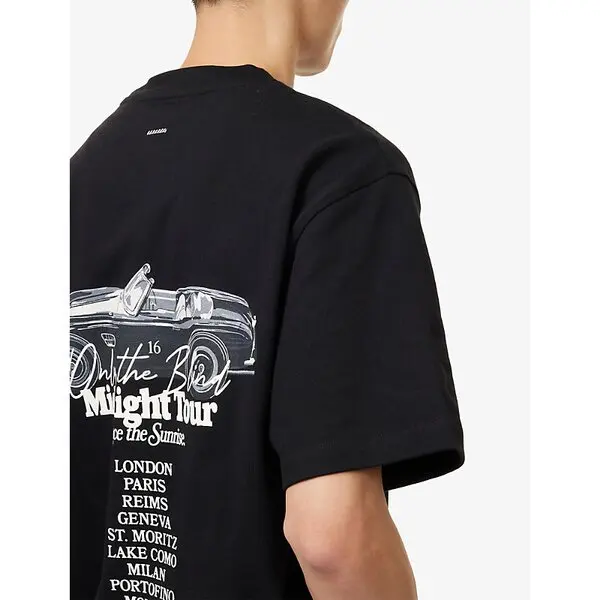 ONLY THE BLIND Midnight Tour Print Cotton T-shirt - Black
