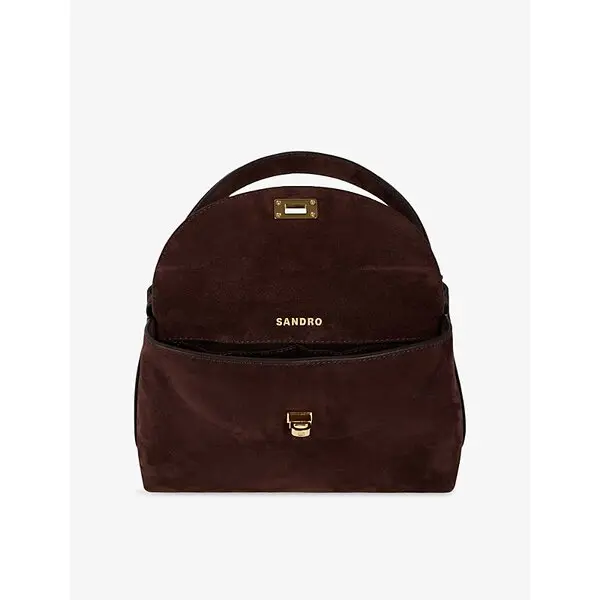 Sandro Le Mini Grand Bazaar Suede Shoulder Bag