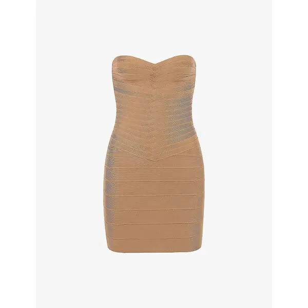 House Of Cb The Sweetheart Strapless Stretch-woven Mini Dress - Tomato