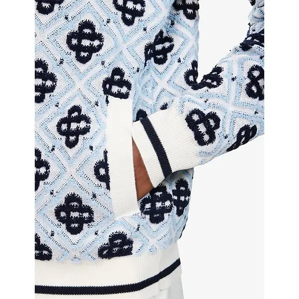 Casablanca Monogram Zip-up Wool Hoodie