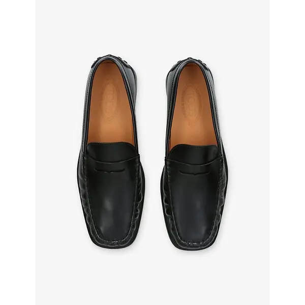 TOD'S Arricciato Leather Loafers