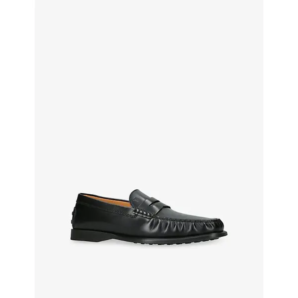 TOD'S Arricciato Leather Loafers