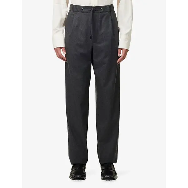 Giorgio Armani Straight-leg Cashmere Trousers - Raven