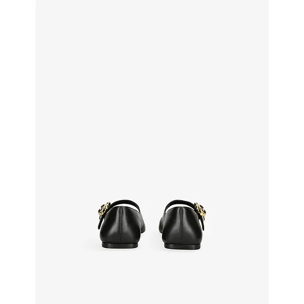 Bottega Veneta Lucy Leather Ballerina Flats - Black