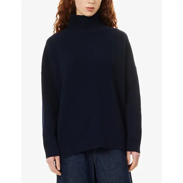 Max Mara Relaxed Wool Knit Jumper - Navy