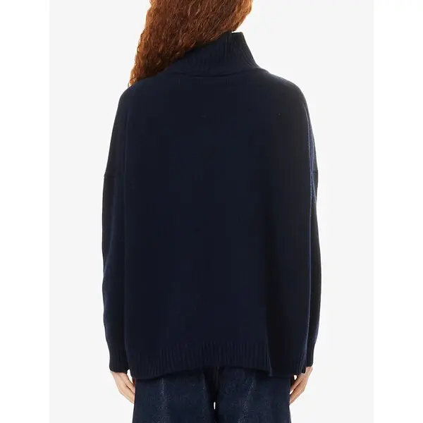 Max Mara Relaxed Wool Knit Jumper - Navy
