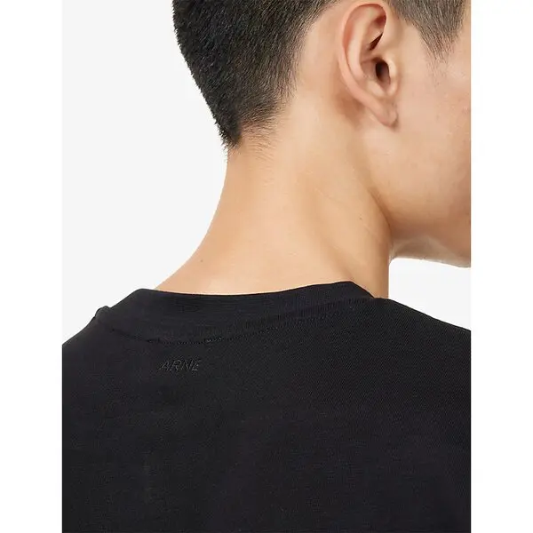 ARNE Relaxed-fit Crew-neck Cotton T-shirt - Black