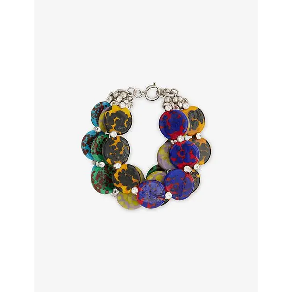 Dries Van Noten Disc Glass And Brass Bracelet - Multi