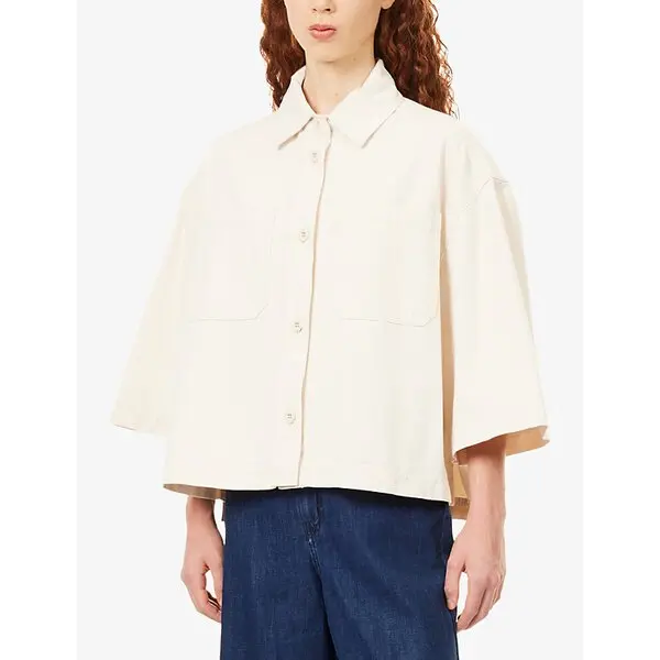 Max Mara Short-sleeve Relaxed Denim Jacket