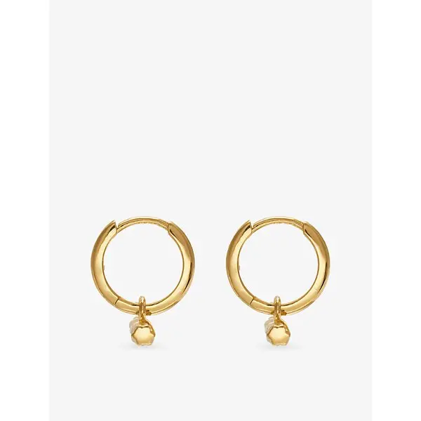 RACHEL JACKSON 18ct -plated Sterling-silver Twisted T-bar Huggie Earrings