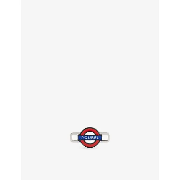 POUBEL Tube Sign Sterling-silver Enamelled Charm - Silver Red Blue