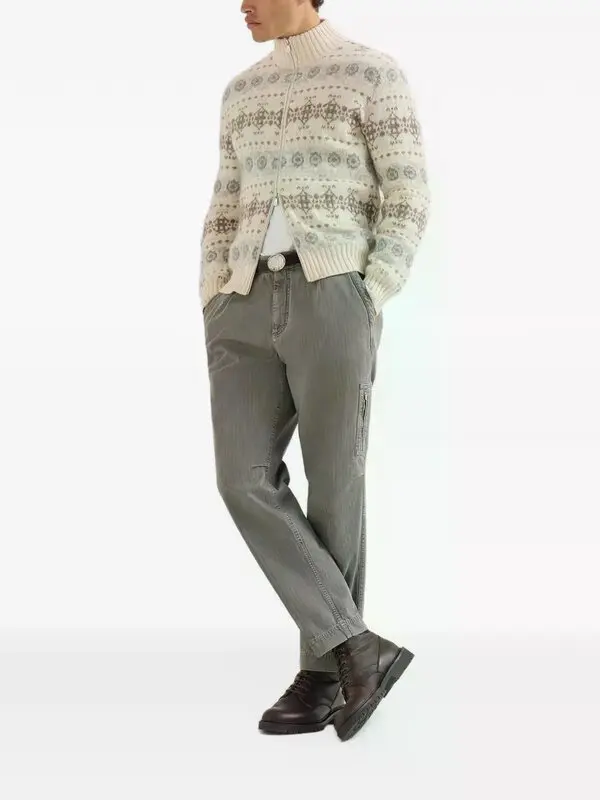 Brunello Cucinelli Cotton Chevron Cargo Trousers