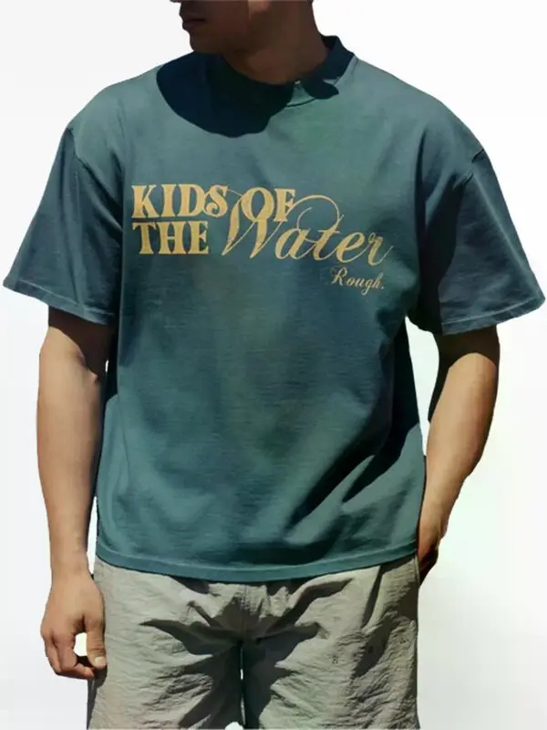 ROUGH. Water Logo-print Crew-neck T-shirt