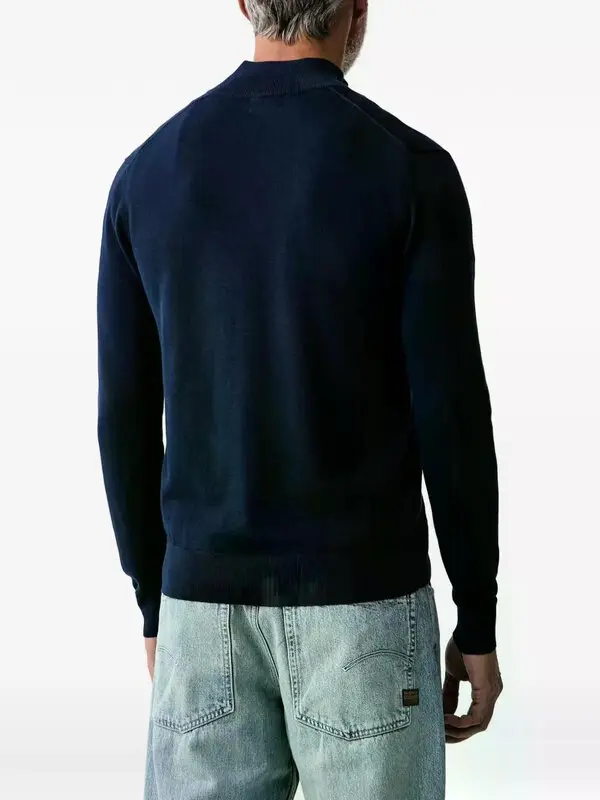 HACKETT LONDON Quarter-zip Embroidered-logo Sweater