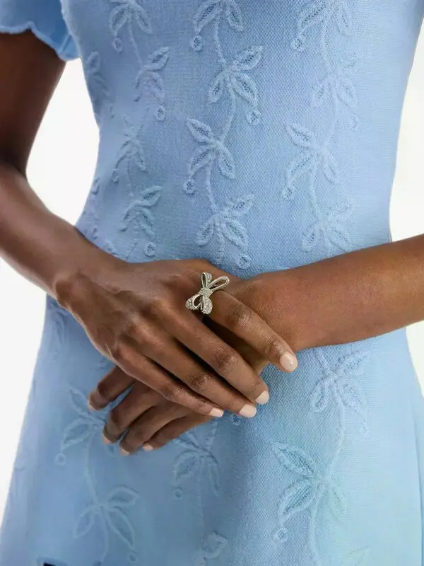 Oscar De La Renta Bow Crystal-embellished Ring