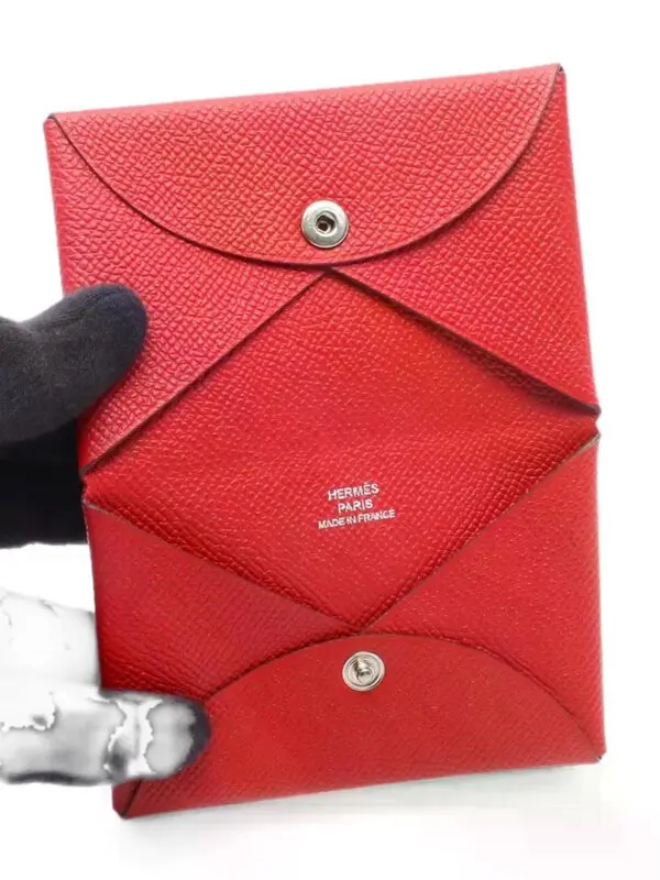 Hermès 2010s Calvi Epsom Leather Coin Purse