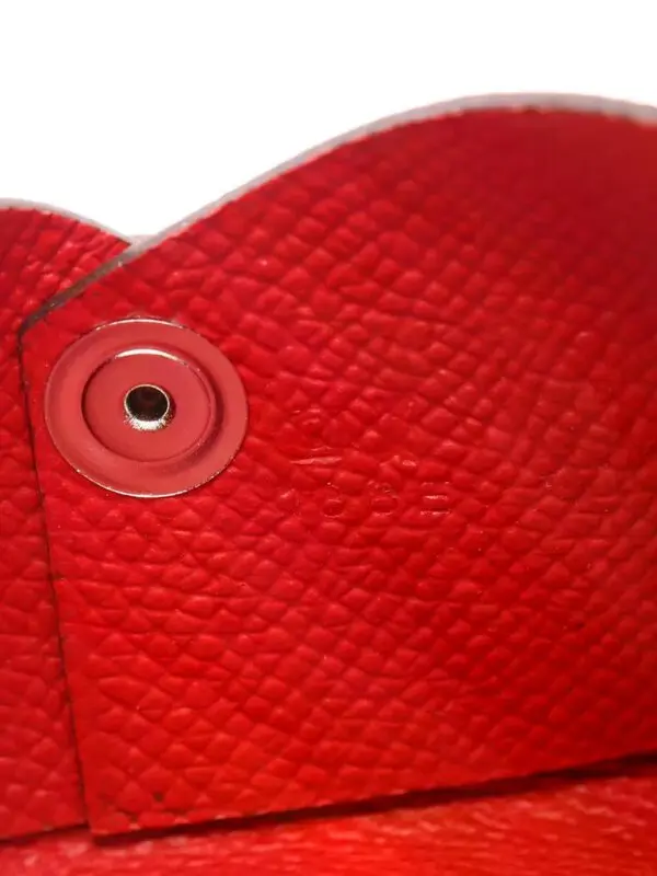 Hermès 2010s Calvi Epsom Leather Coin Purse - Red