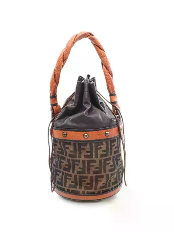 Fendi 2010s Zucca Bucket Bag - Brown