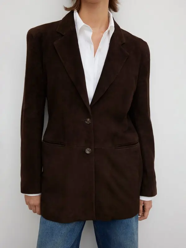 HOUSE OF DAGMAR Slim Suede Blazer
