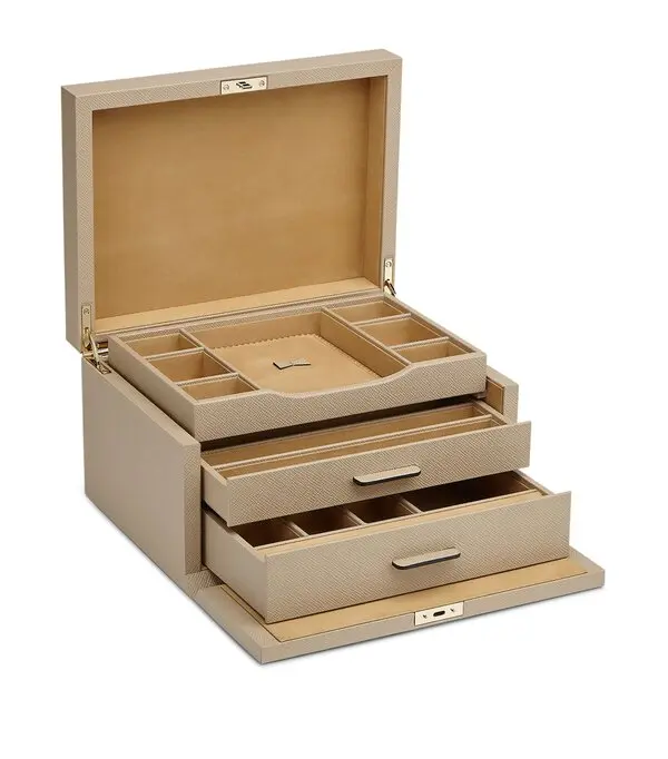 Smythson Leather Panama Jewellery Box