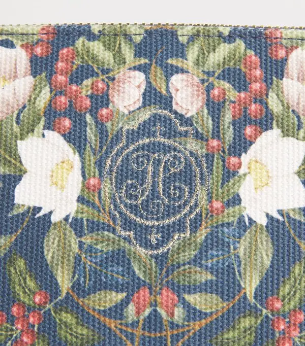 Harrods Medium Cotton Partridge Cosmetics Bag - Navy