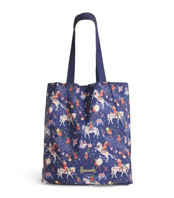 Harrods Christmas Carousel Pocket Shopper Bag
