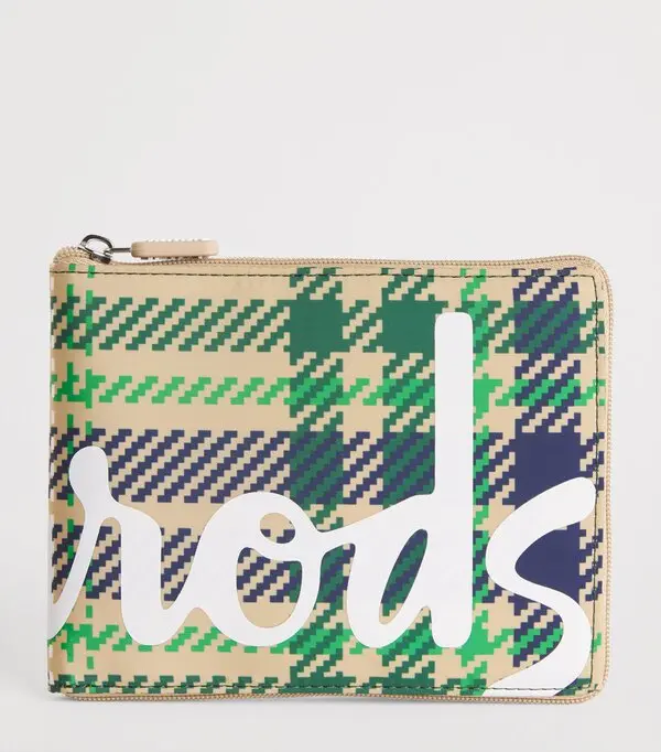 Harrods Tartan Logo Packable Shopper Bag