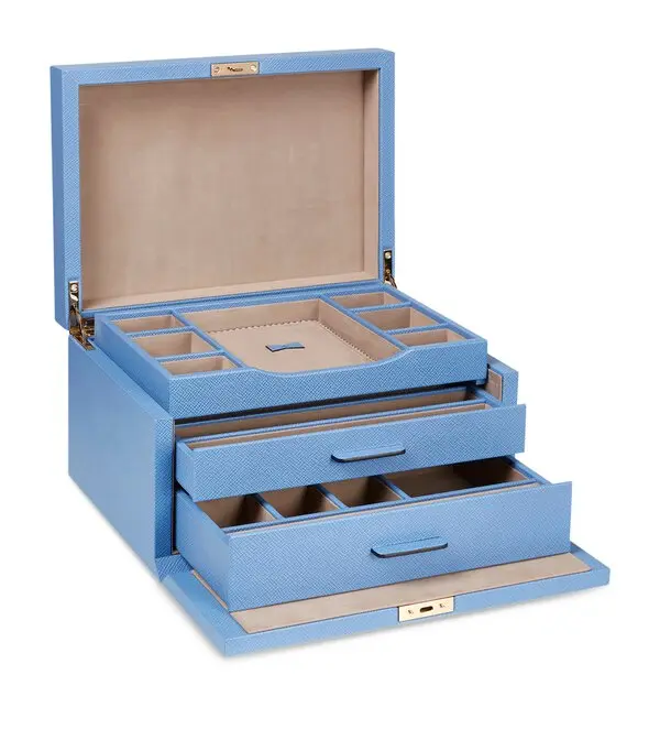 Smythson Leather Panama Jewellery Box