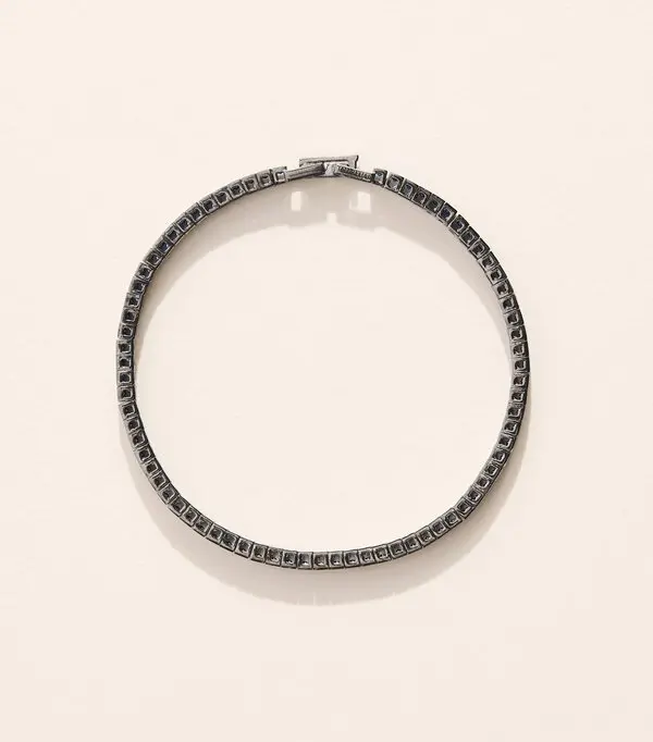 Tateossian Rhodium-plated Sterling Silver Quadro Tennis Bracelet - Blue